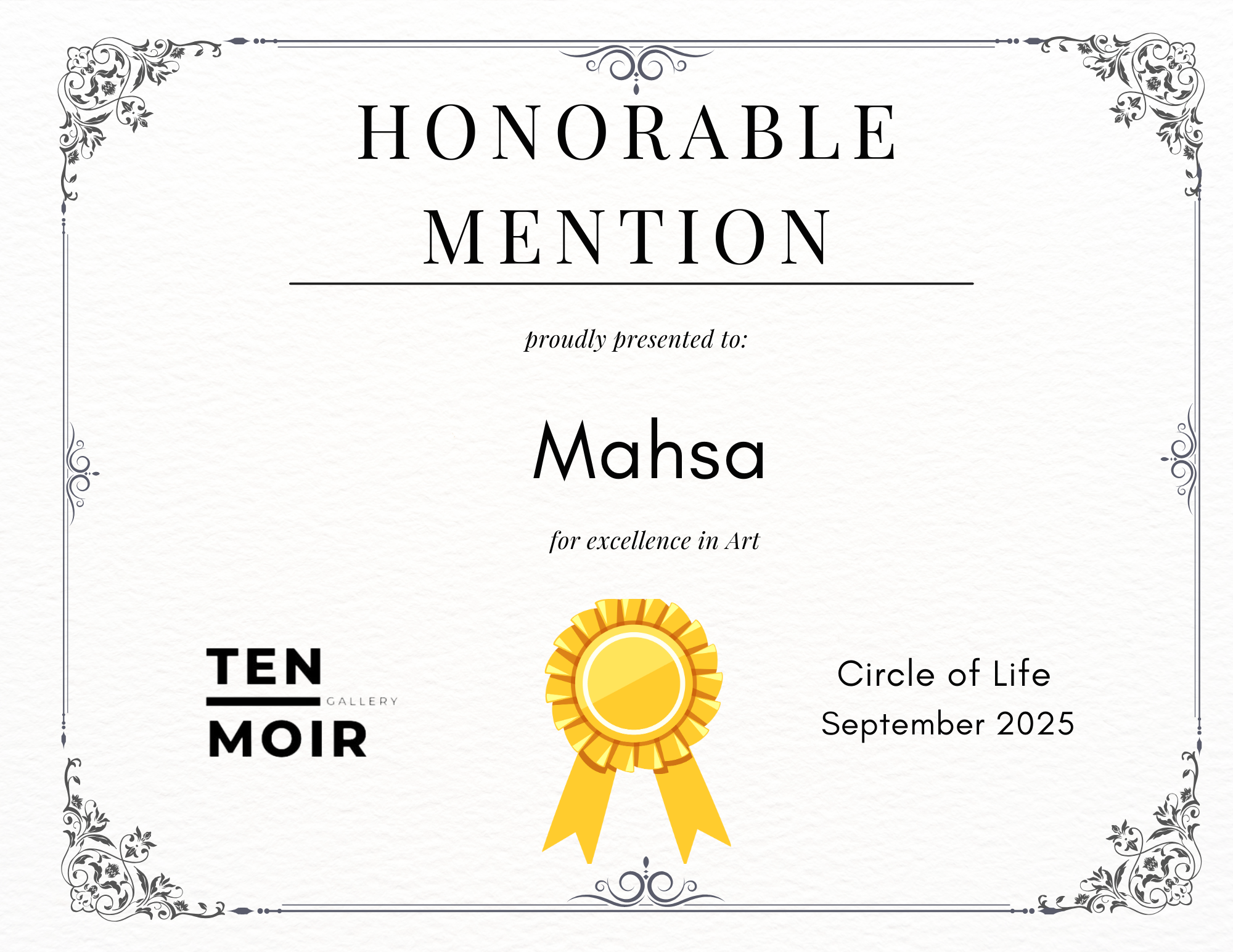 Artist Certificate Downloads – Circle of Life – Green 2025 – Ten Moir ...